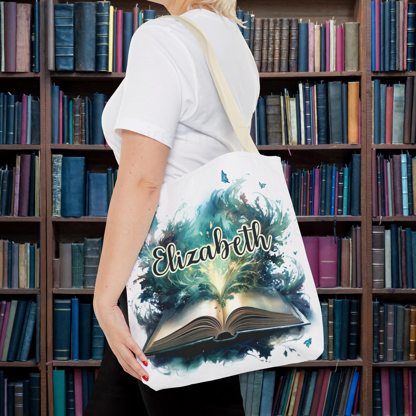 Personalized Book Lovers Tote Bag, Literary Book Bag, Custom Library ...