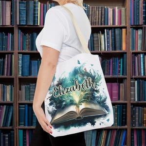 Personalized Book Lovers Tote Bag, Literary Book Bag, Custom Library ...