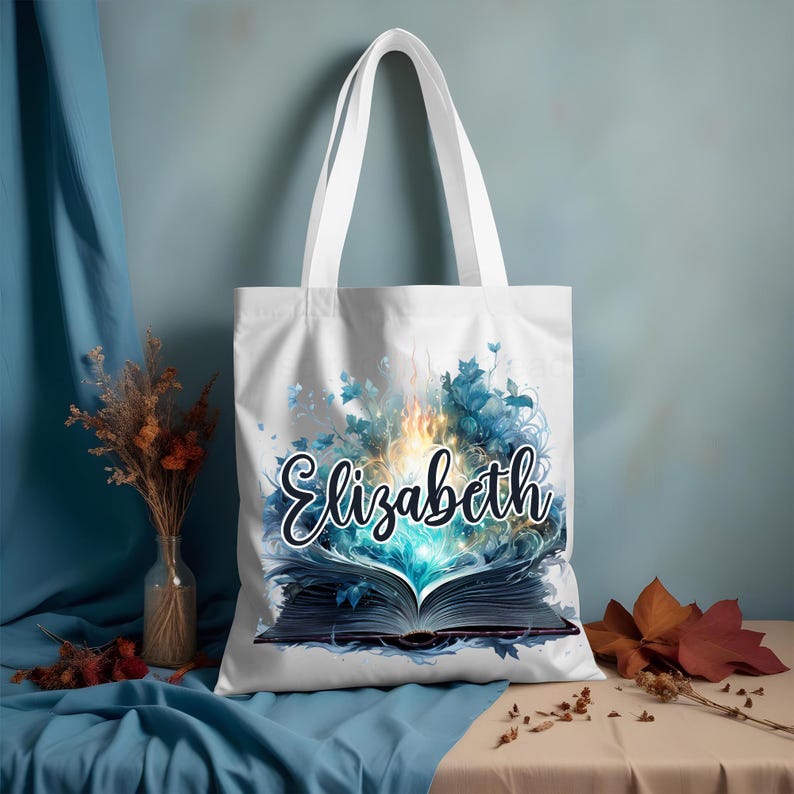Personalized Book Lovers Tote Bag, Literary Book Bag, Custom Library ...