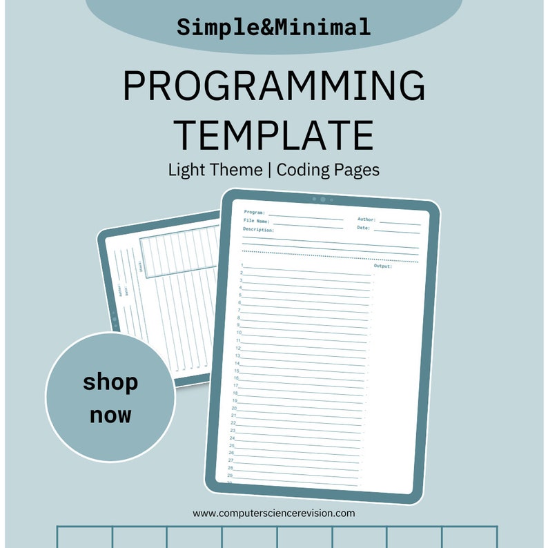 Coding/programmingtemplate Digital Notebook Light & Dark Theme, for ...