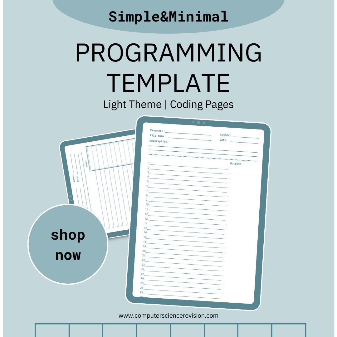 Coding/programmingtemplate Digital Notebook Light & Dark Theme, for ...