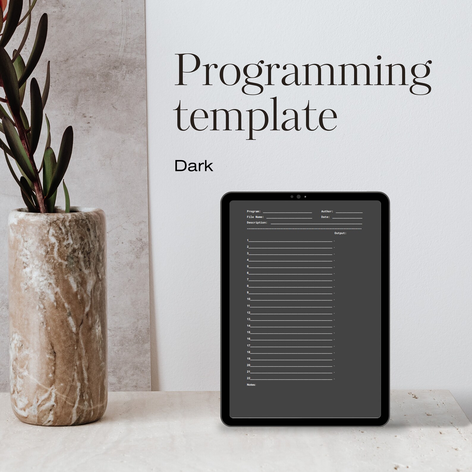 Coding/programmingtemplate Digital Notebook - Light & Dark Theme, for ...
