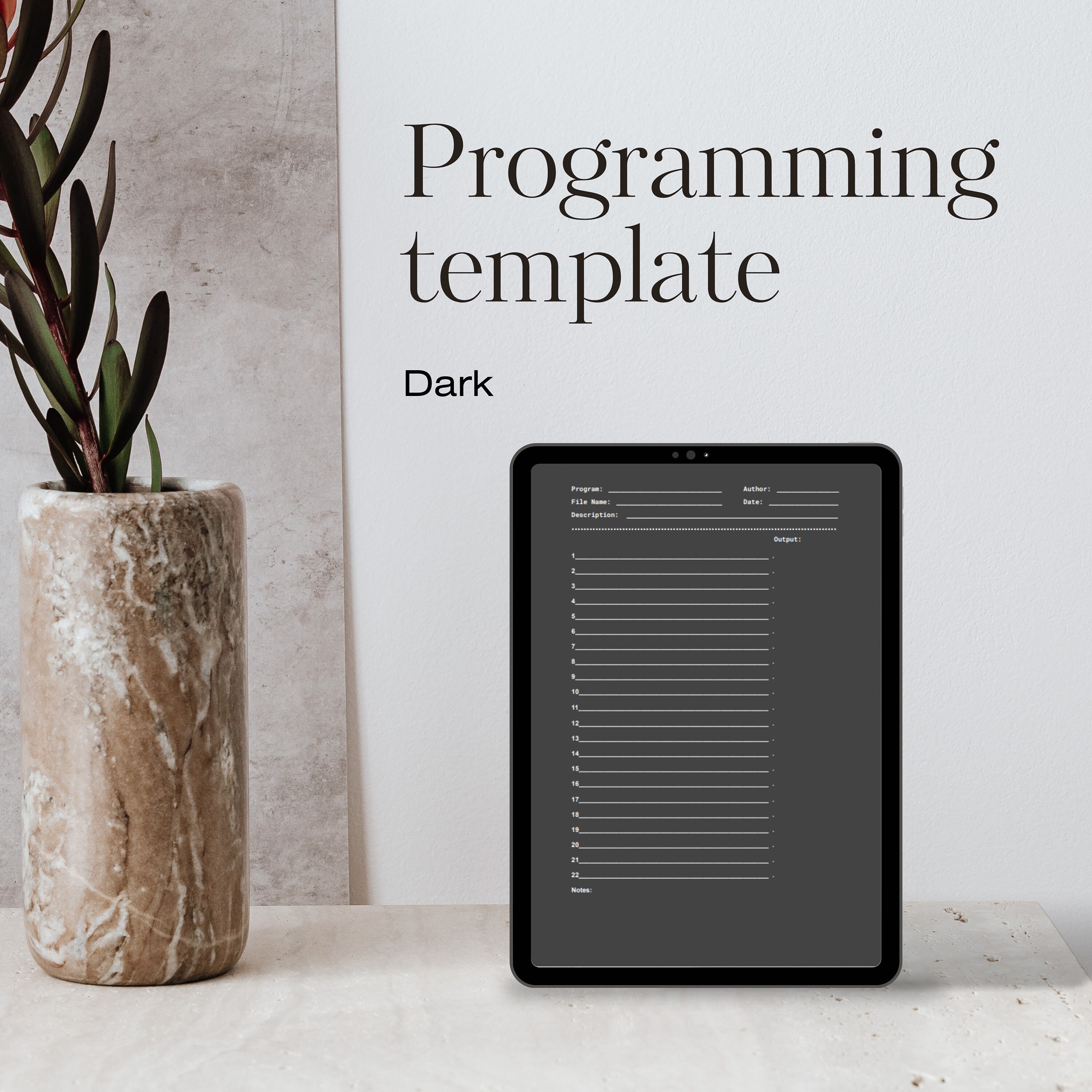 Coding/programmingtemplate Digital Notebook - Light & Dark Theme, for ...