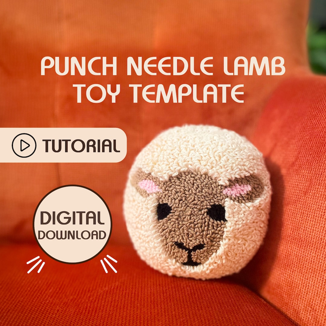 Punch Needle Toy Pattern, Lamb Punch Needle Template, Punch Needle Toy ...