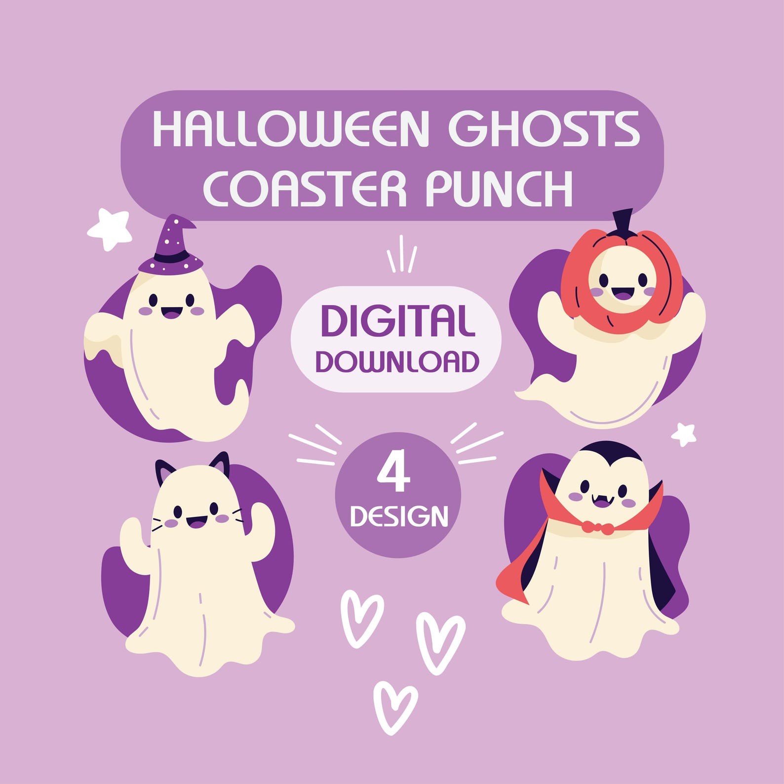 Halloween Punch Needle Pattern, Ghost Punch Coaster Punch Needle ...