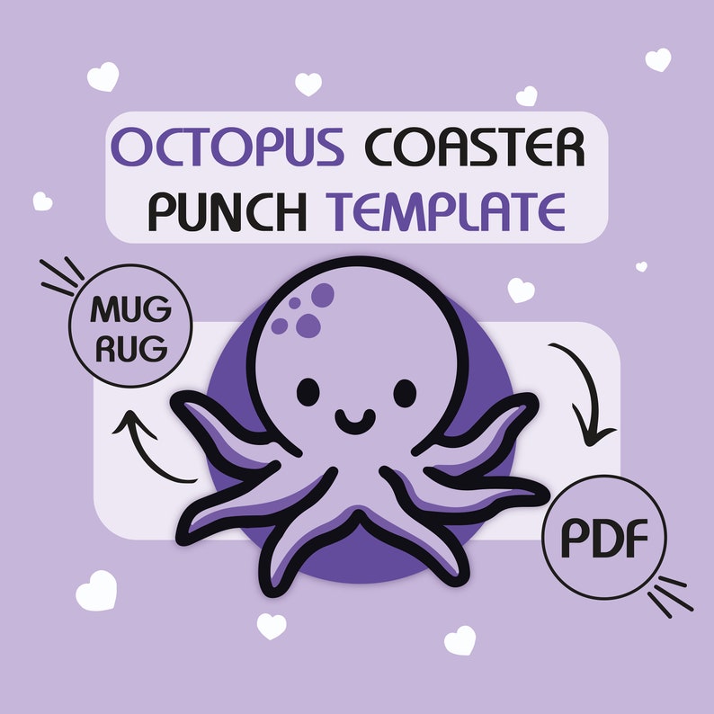 Octopus Mug Rug: Punch Needle PDF Pattern for Beginners (instant ...