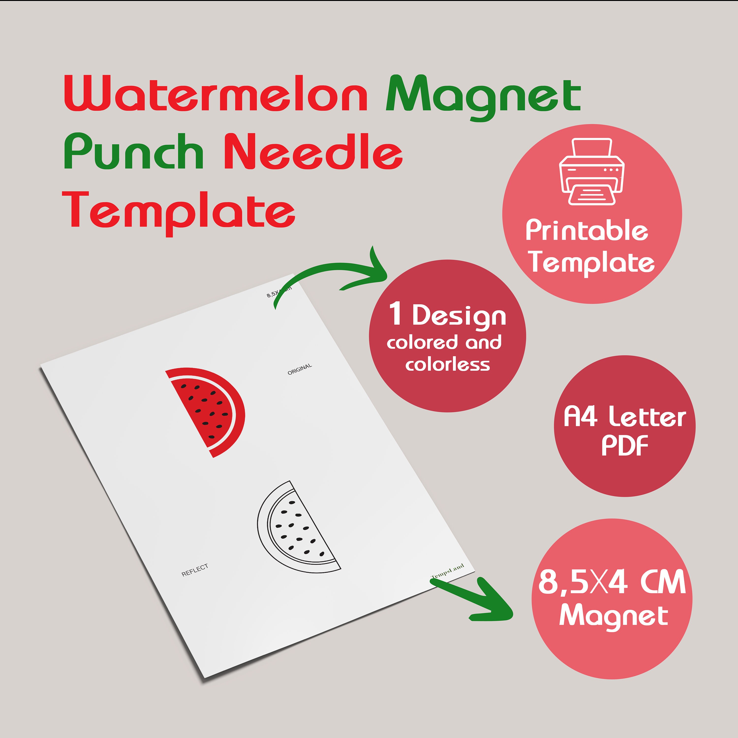 Watermelon Magnet Punch Needle Template, Punch Keychain, Punch Needle ...