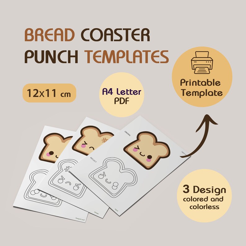 Bread Coaster Punch Needle Template: Mug Rug Pattern (PDF Pattern) - Etsy