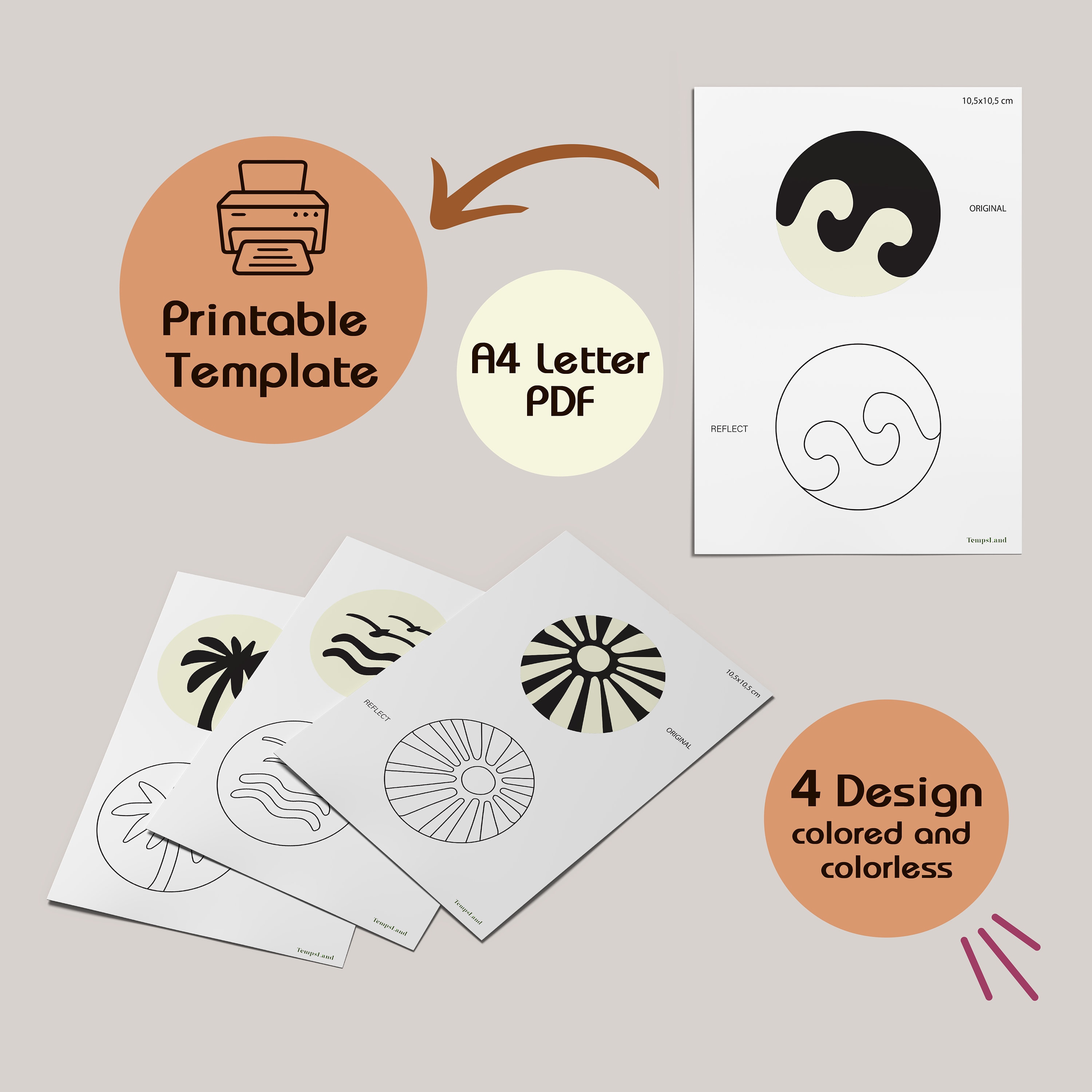 Summer Coaster Punch Needle Template, Mug Rug, Punch Needle Pattern ...