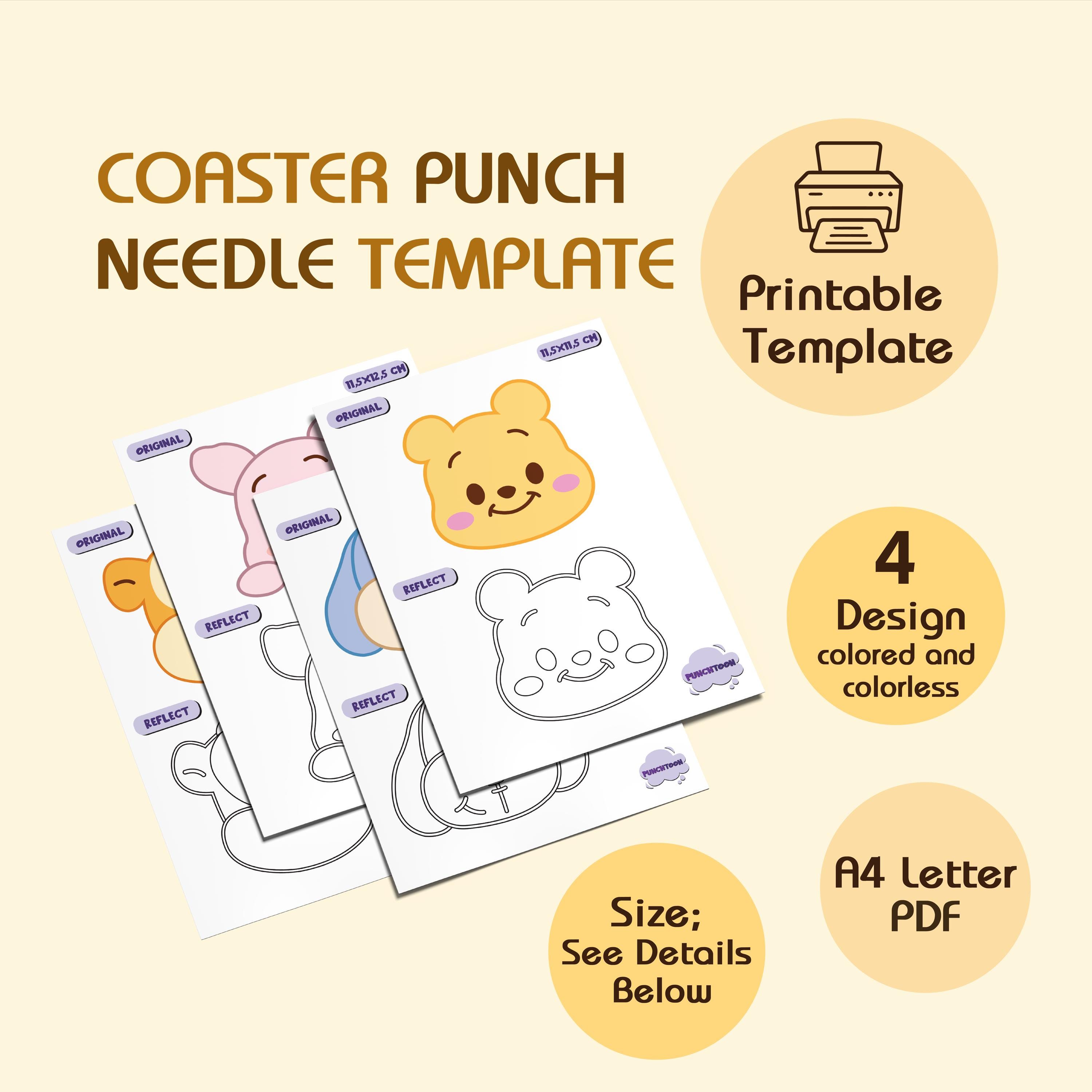 Cartoon Characters Punch Needle Coaster Template (digital Download) - Etsy