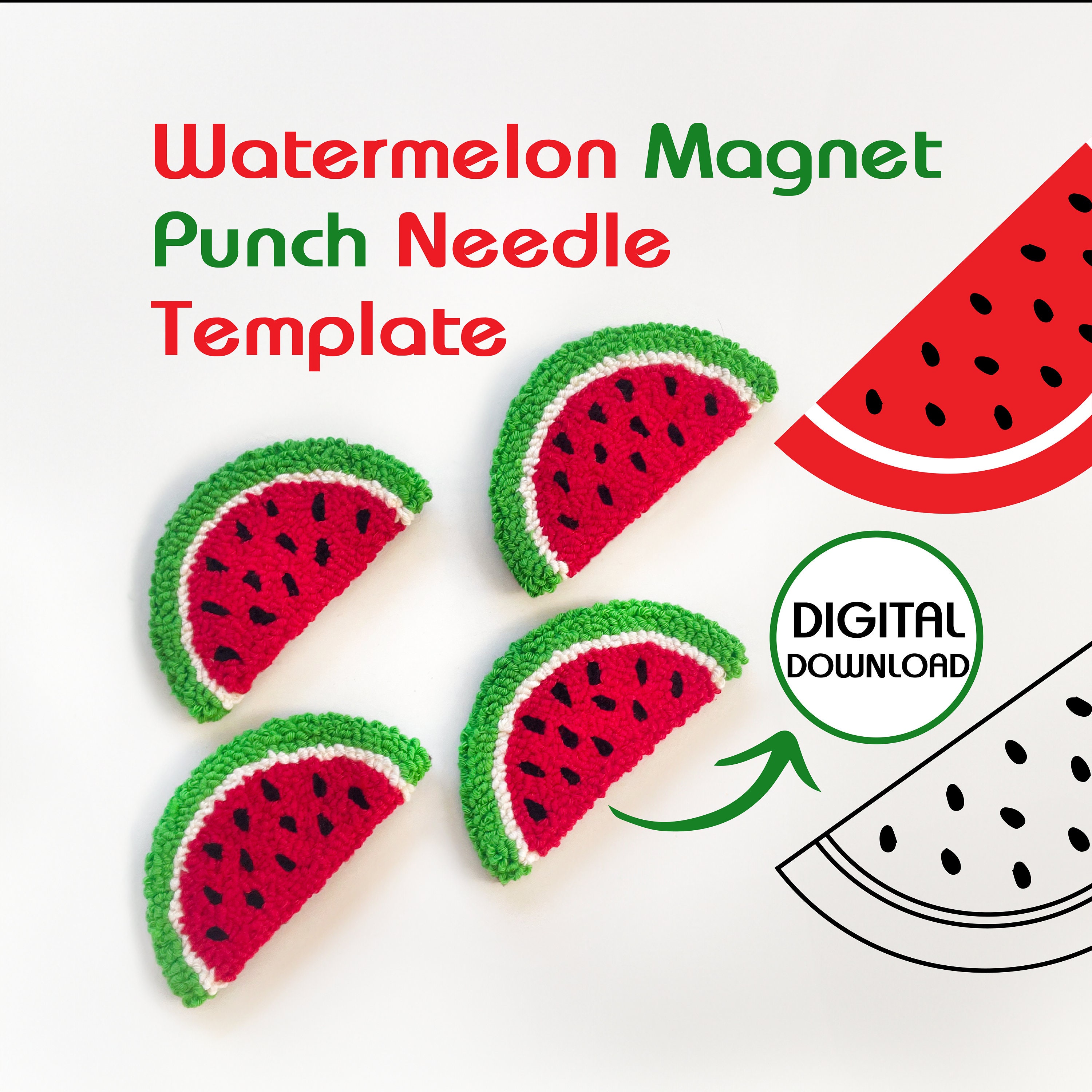Watermelon Magnet Punch Needle Template, Punch Keychain, Punch Needle ...