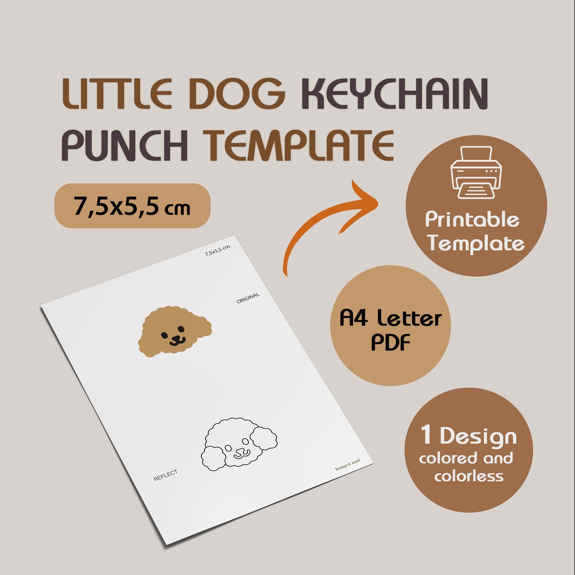 Dog Magnet Punch Needle Template, Punch Keychain, Punch Needle Patterns ...