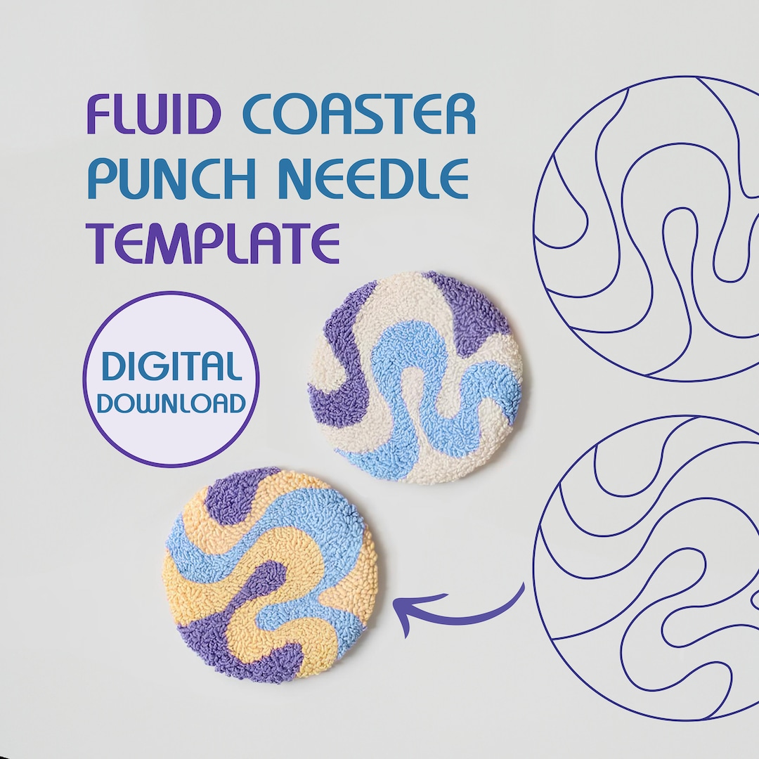 Fluid Coaster Punch Needle Template, Mug Rug, Punch Needle Pattern ...