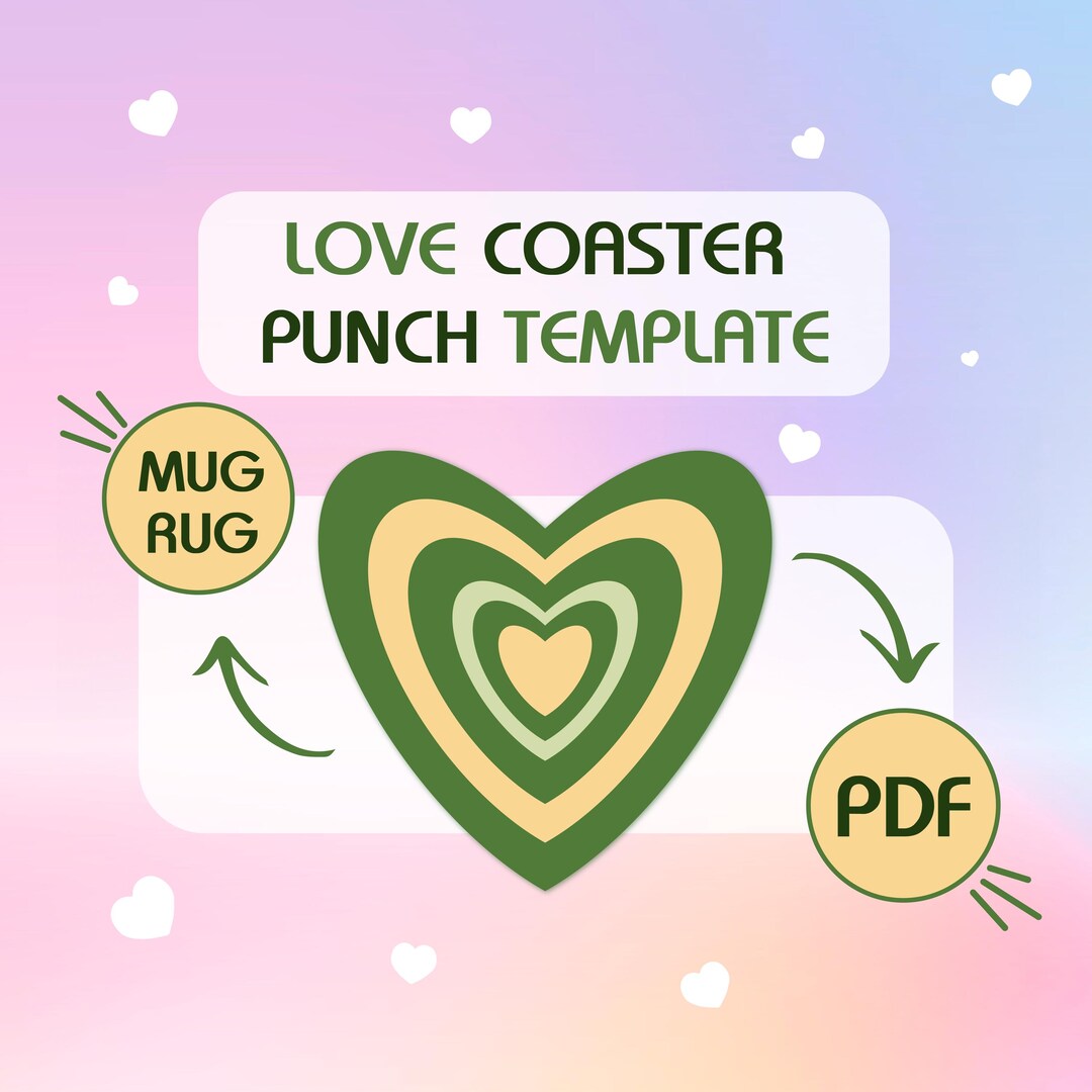 Hypnotic Heart Punch Needle Pattern, Pink Coquette Coaster Punch Needle ...