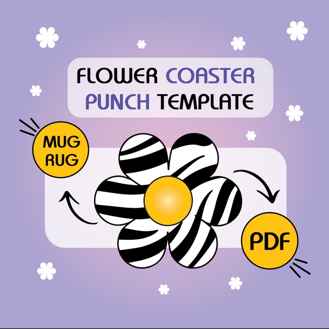 Flower Coaster Punch Needle Template: Yarn Art Pattern (PDF Pattern) - Etsy