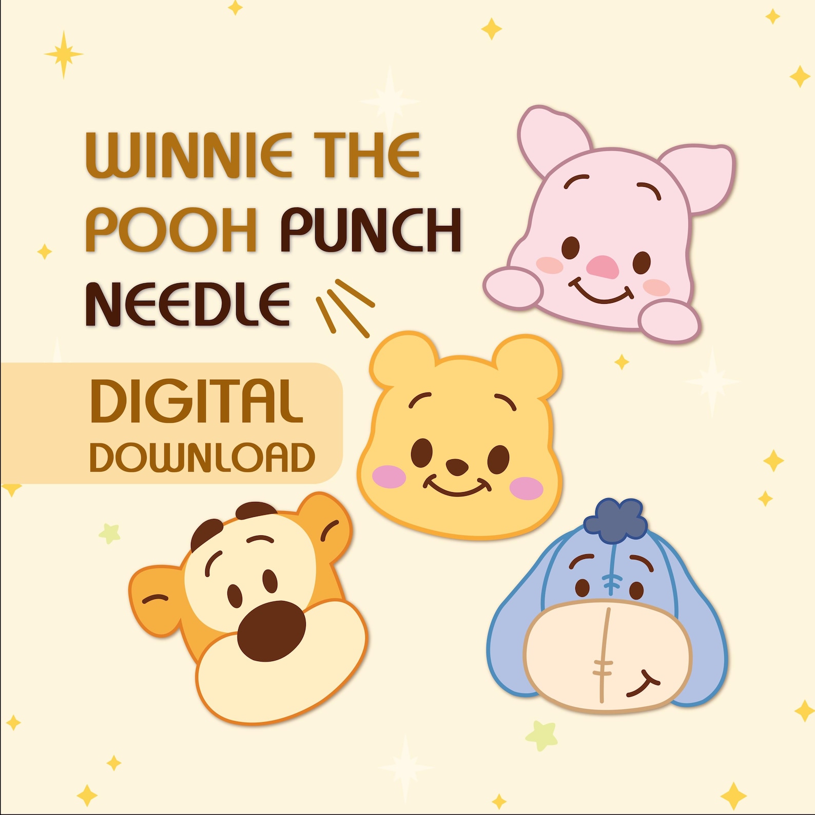 Cartoon Characters Punch Needle Coaster Template (digital Download) - Etsy
