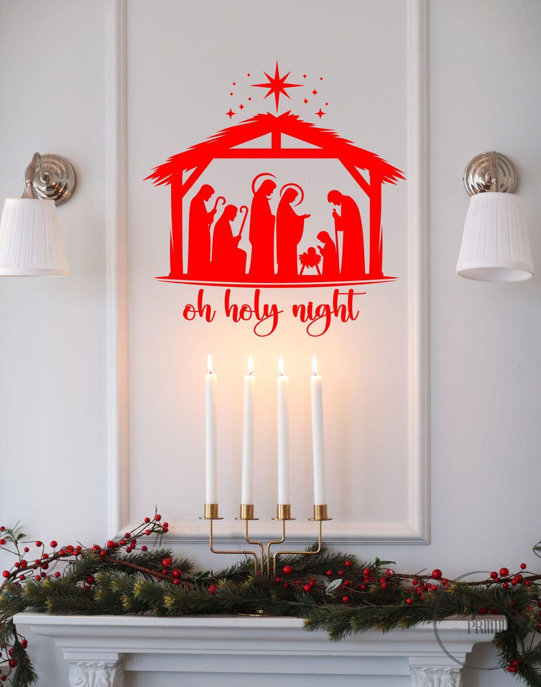 Oh Holy Night Nativity Decal: Christmas Window Decoration - Etsy