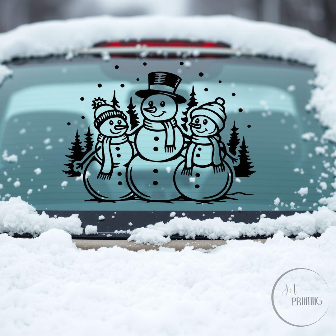 Snowmen Christmas Vinyl Decal: Winter Holiday Wall Decor - Etsy