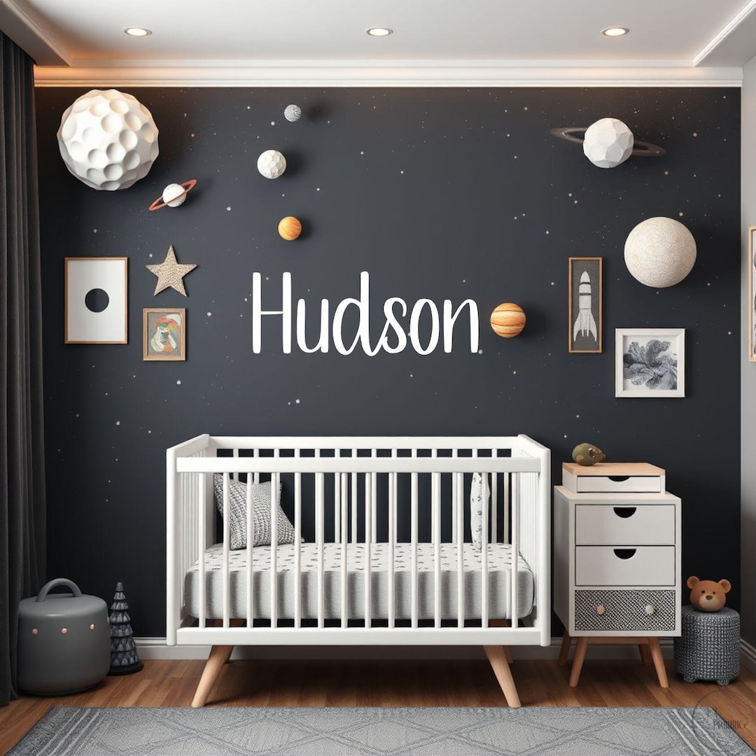 Personalized Name Decal: Boy Name Sign, Custom Wall Sticker, Nursery ...