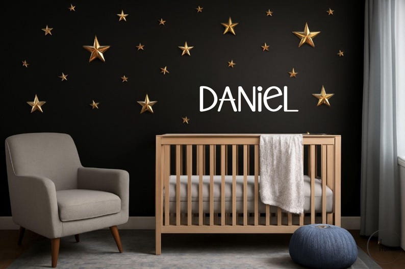Personalized Name Decal: Boy Name Sign, Custom Wall Sticker, Nursery ...
