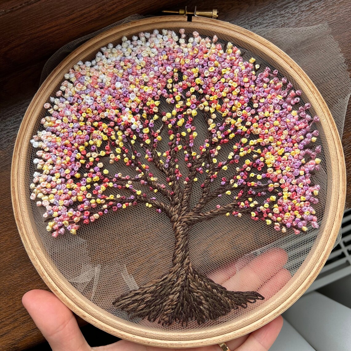 Blossom Tree Embroidery - Individual Commission (custom Colour Scheme ...