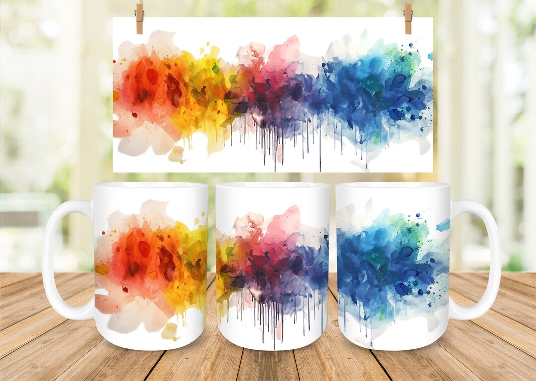 Water Color Splatter Mug Gift Artistic Mug Minimalistic Art Abstract ...