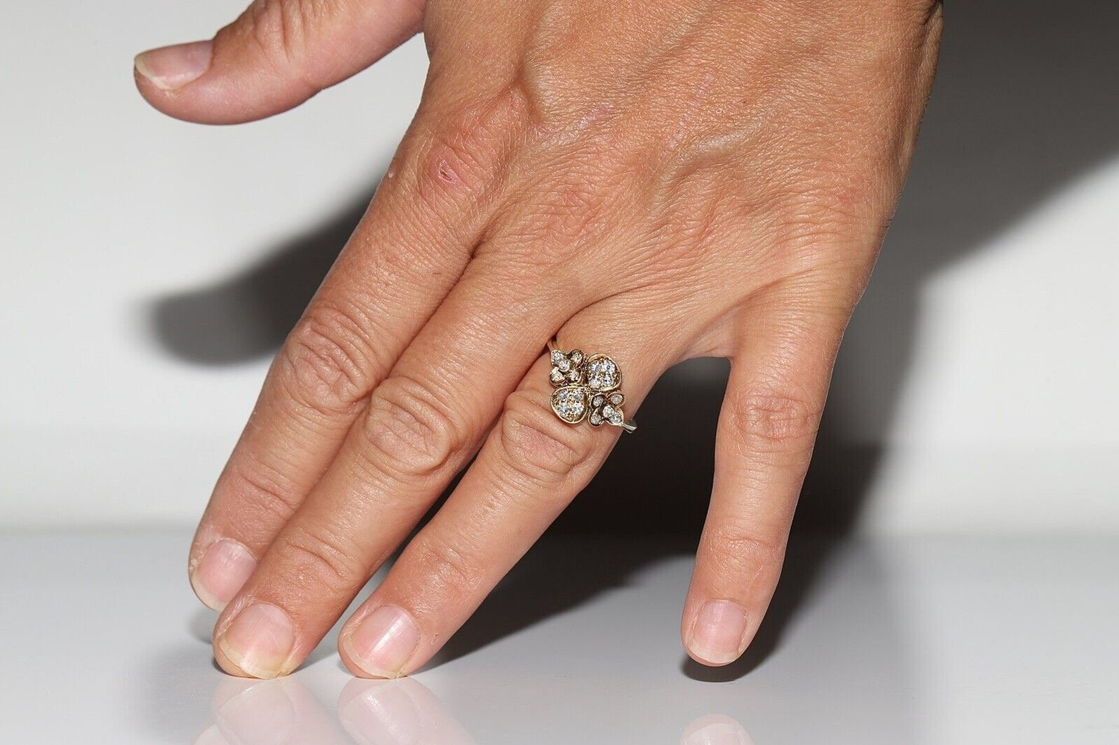 Vintage Original Circa 1980s 18k Gold Natural Diamond Decorated Pretty ...