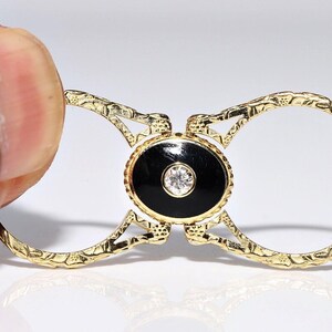 New Made 18k Gold Natural Diamond and Enamel Decorated Two Face Ring - Etsy