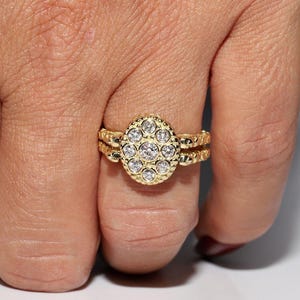 New Made 18k Gold Natural Diamond and Enamel Decorated Two Face Ring - Etsy