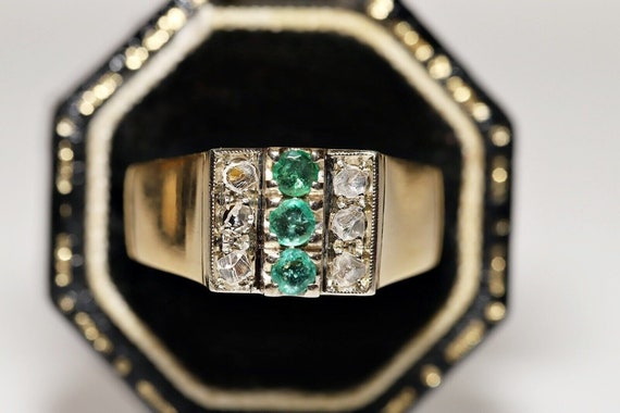 Antique Circa 1900s 18k Gold Natural Rose Cut Diamond… Gem