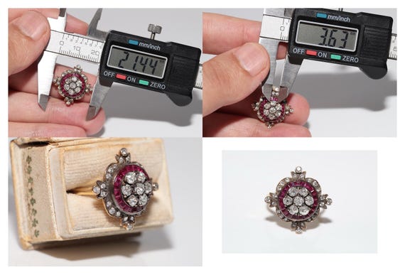 New Made 14k Gold Natural Diamond And Caliber Cut Rub… - Gem