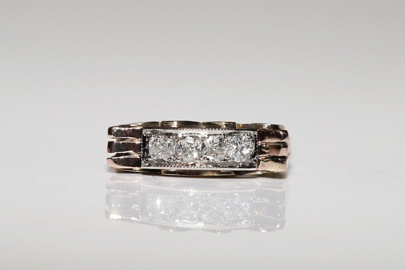 Antique Circa 1900s 14k Gold Natural Diamond Decorated Ring - Etsy