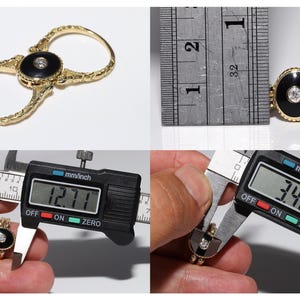 New Made 18k Gold Natural Diamond and Enamel Decorated Two Face Ring - Etsy