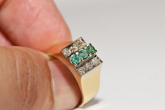 Antique Circa 1900s 18k Gold Natural Rose Cut Diamond… Gem