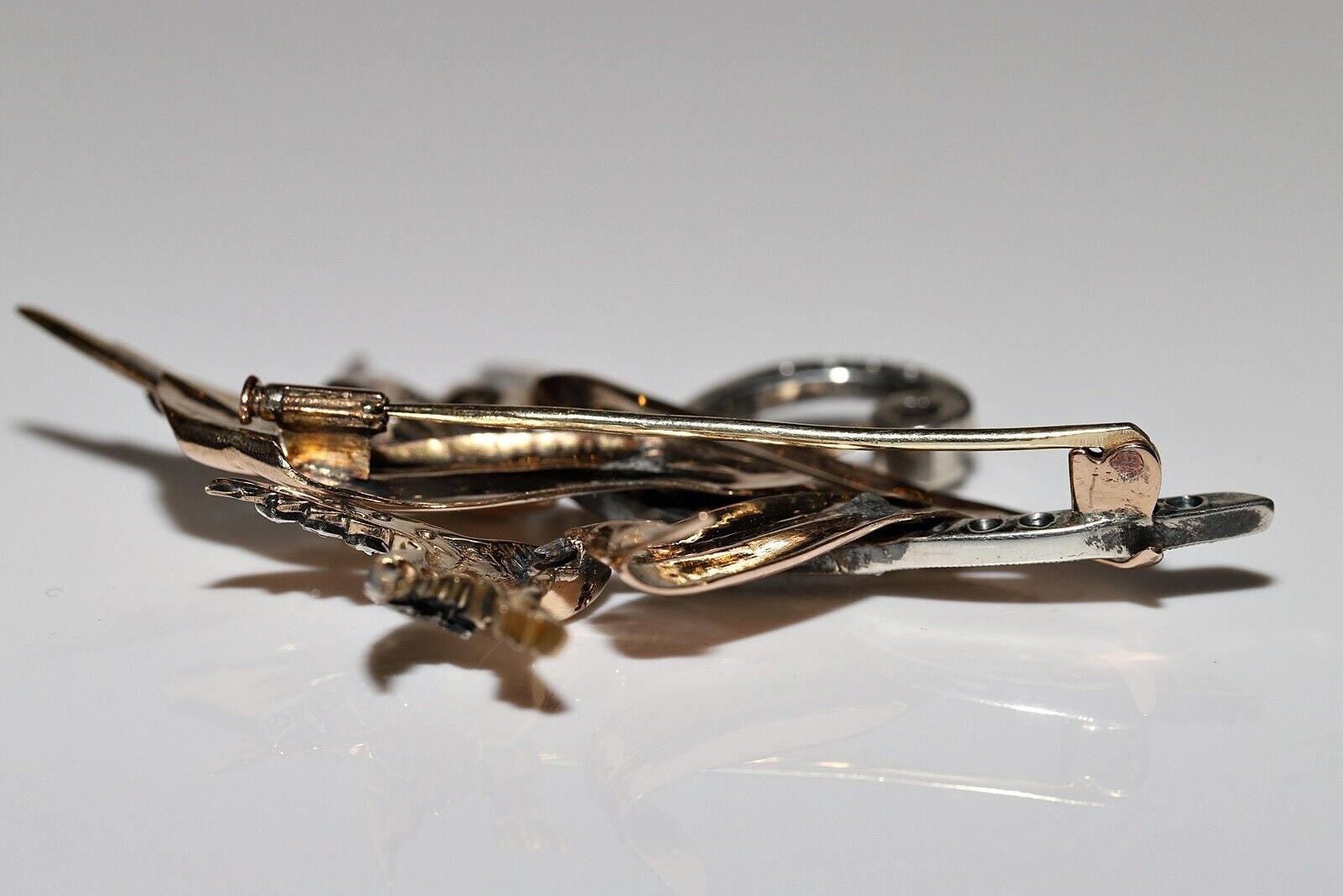 Vintage Circa 1960s 14k Gold Natural Diamond Bird Decorated Brooch - Etsy