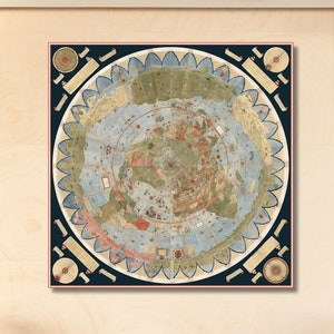 Ancient Flat Earth Map Canvas, Renaissance Cartography: Urbano Monte's ...