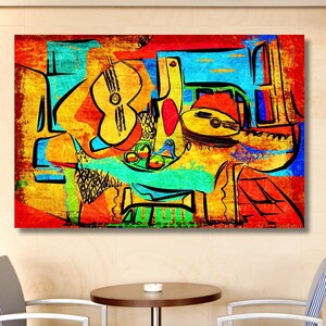 Pablo Picasso Musical Instruments Poster Canvas Wall Art,pablo Picasso ...