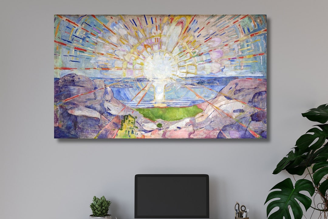 The Sun (1909) by Edvard Munch Poster Canvas Wall Art, Sun Print ...