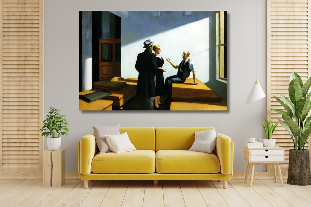 Conference at Night by Edward Hopper Poster Canvas Wall Art,edward ...