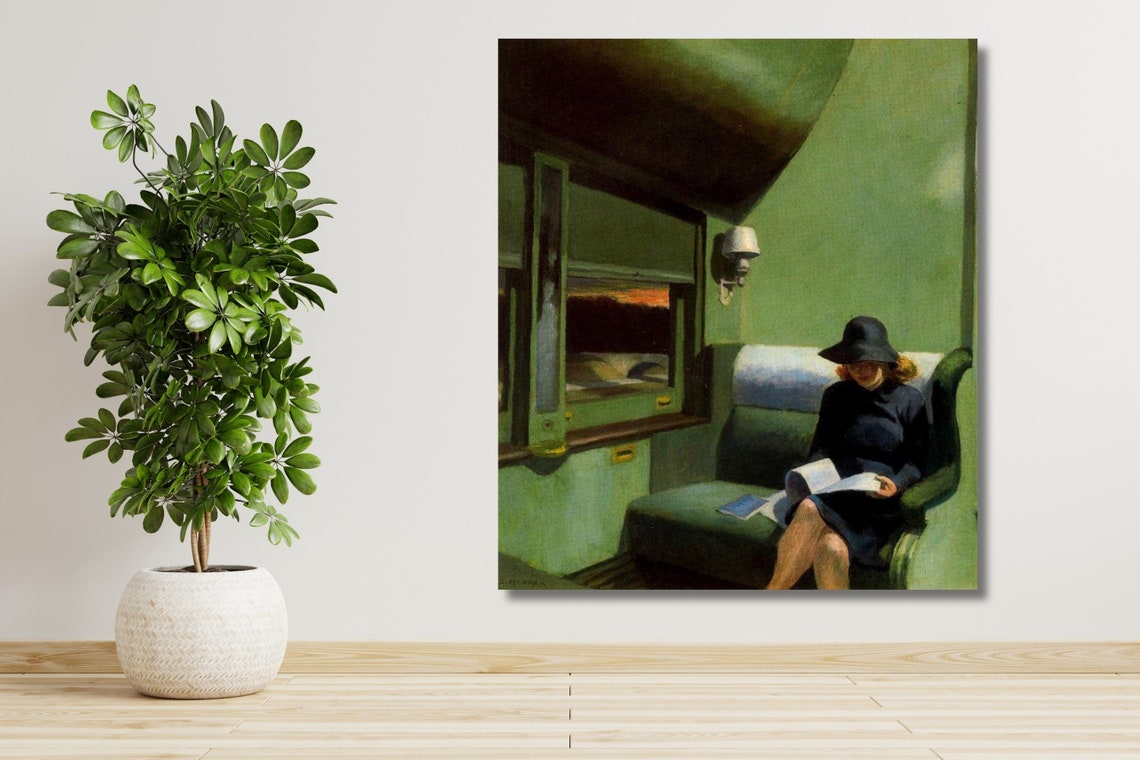 Compartment Car by Edward Hopper Canvas Wall Art, Edward Hopper Art ...