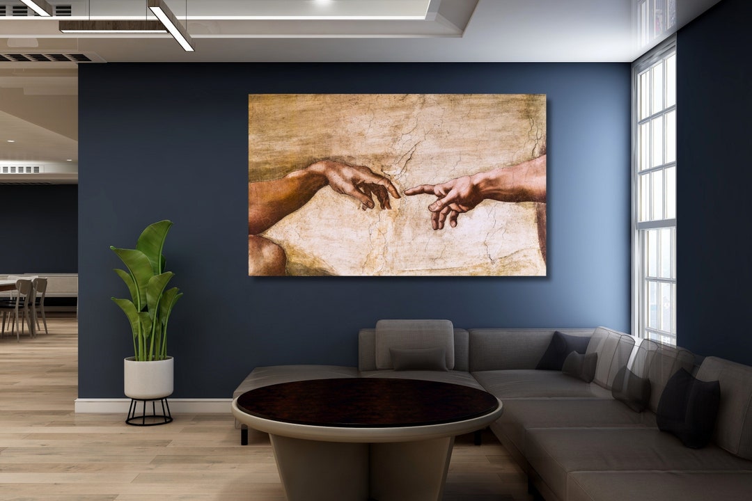 The Creation of Adam Canvas Print|michelangelo Wall Decor|exhibition ...
