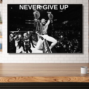 NEVER GIVE UP Print,conor Mcgregor Canvas Wall Art,body Building ...