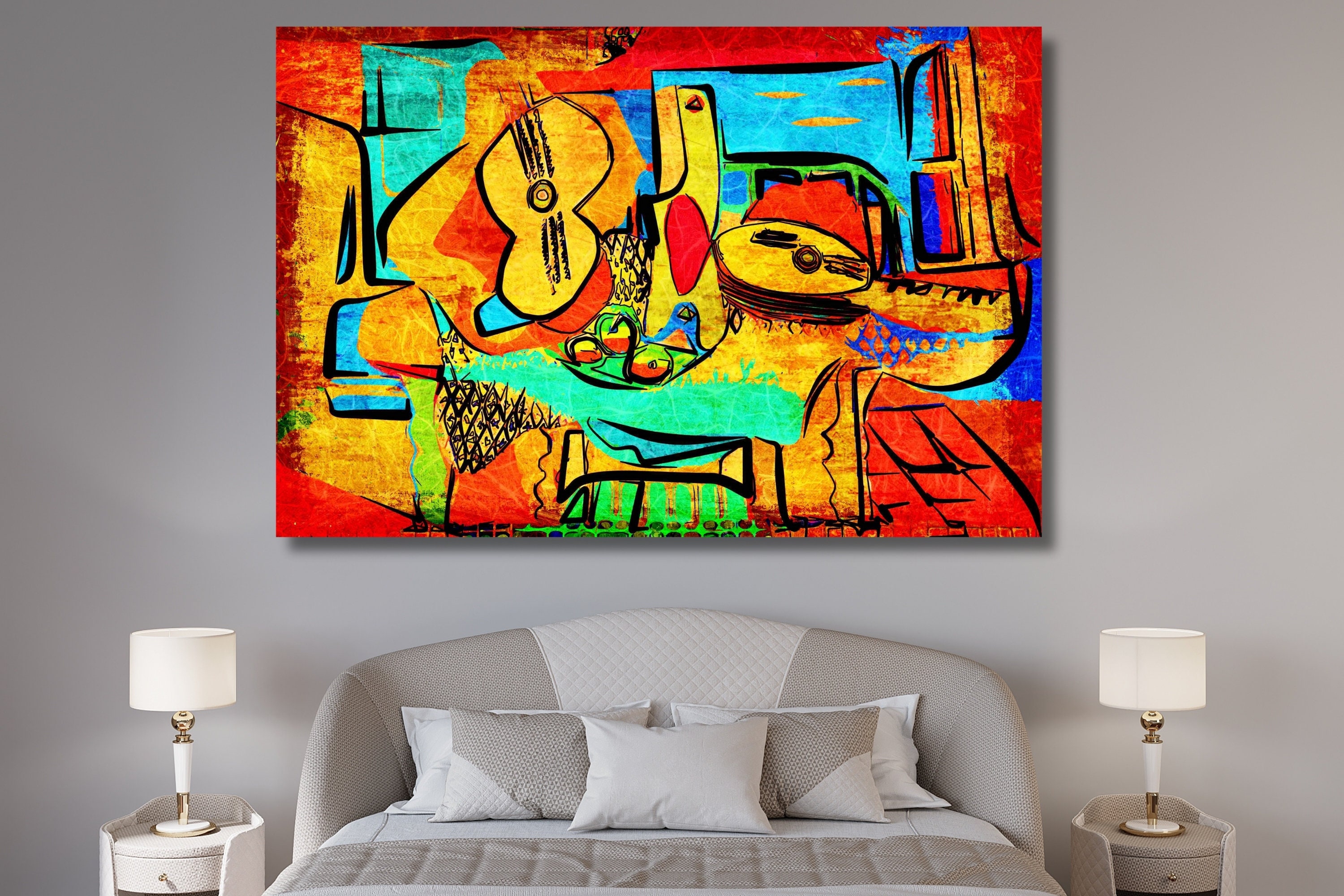 Pablo Picasso Musical Instruments Poster Canvas Wall Art,pablo Picasso ...