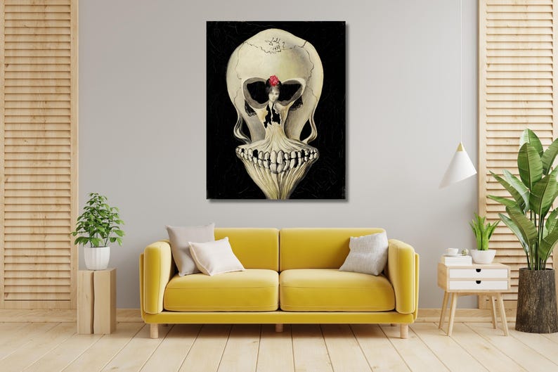 Skull Ballerina by Salvador Dali Canvas Wall Art,dali Poster,ballerina ...