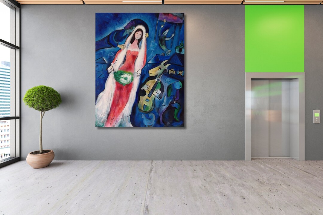 Marc CHAGALL Canvas Wall Art|bride and Goat Canvas Print Art|exhibition ...