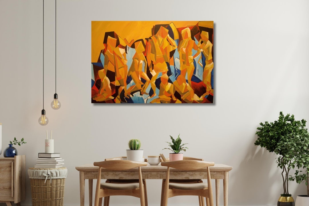 Abstract Golden Figures Poster Print,geometric Human Figures,abstract ...