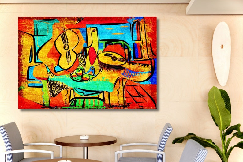 Pablo Picasso Musical Instruments Poster Canvas Wall Art,pablo Picasso ...