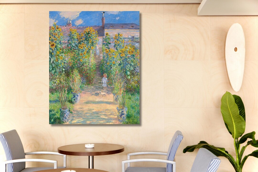 Claude Monet : the Artist's Garden at Vetheuil (1880) Canvas Wall Art ...