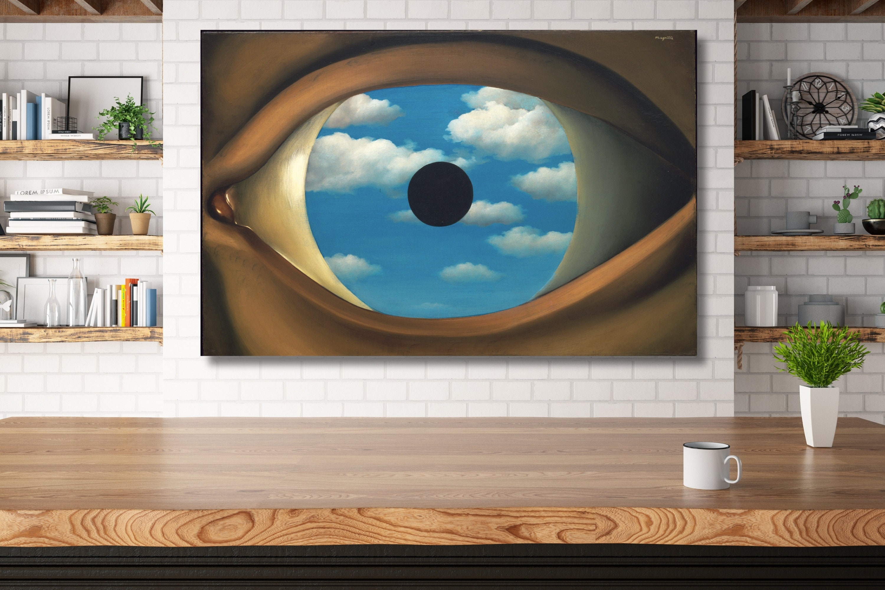 The False Mirror 1928 by Rene Magritte Canvasoriginal Vintage Printrene ...