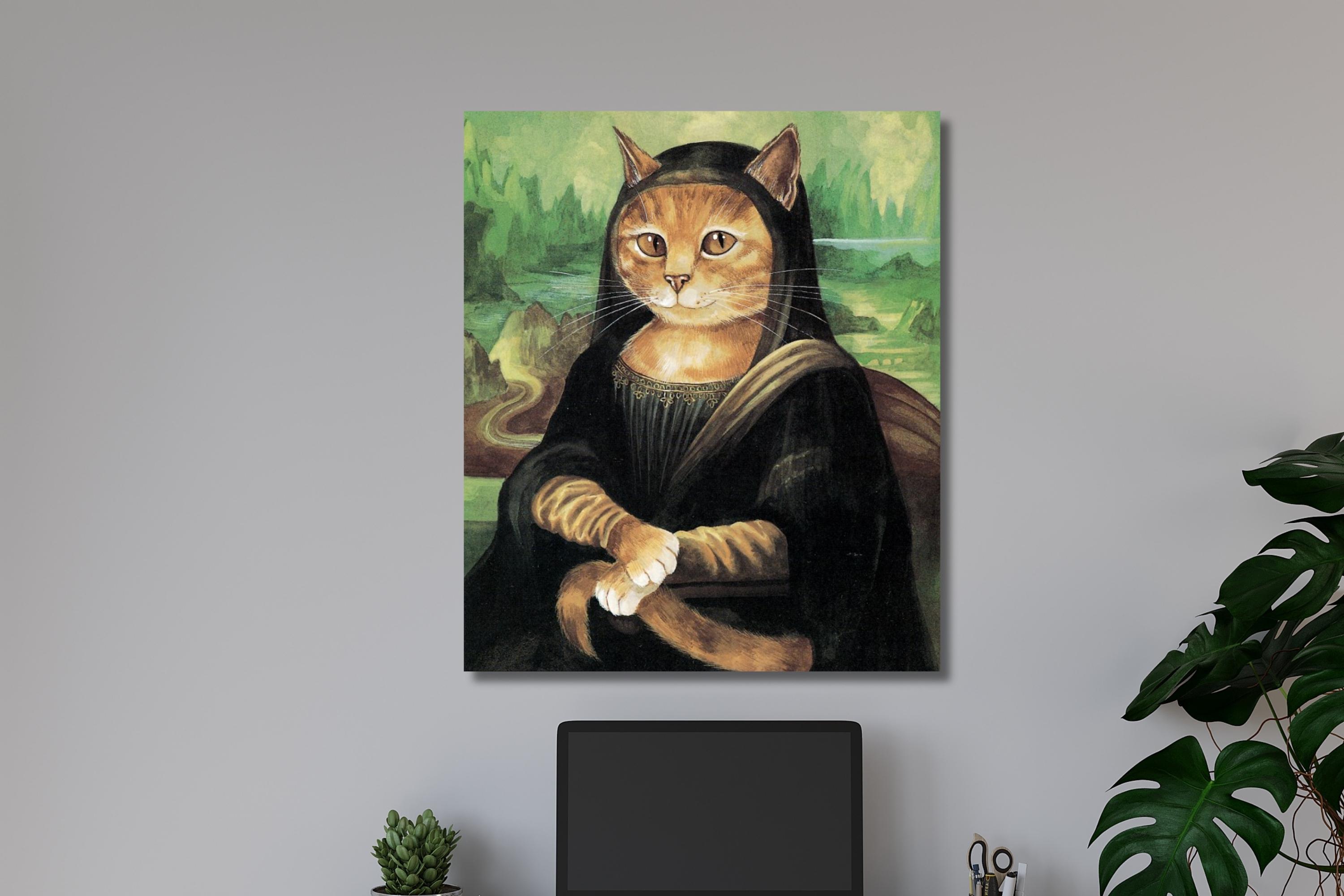 Mona Lisa Cat Poster,mona Lisa Artworks Reproduction,gift for Her,cat ...